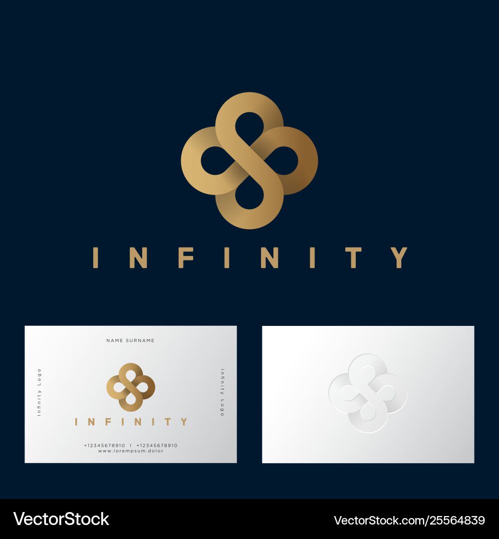 Gold flower celtic ornament logo infinity Vector Image