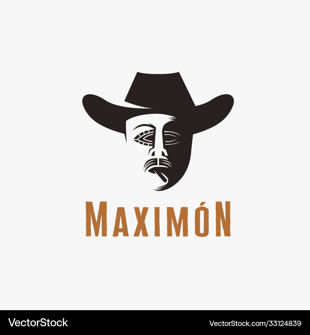 Maximon san simon god logo icon template Vector Image
