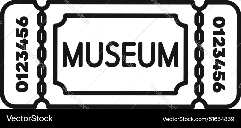 Museum ticket admitting access to cultural Vector Image