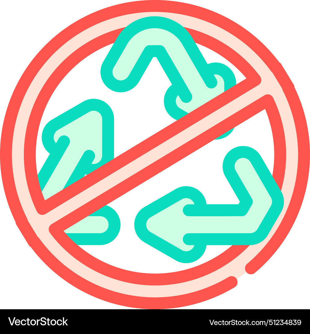 Non biodegradable waste sorting color icon Vector Image