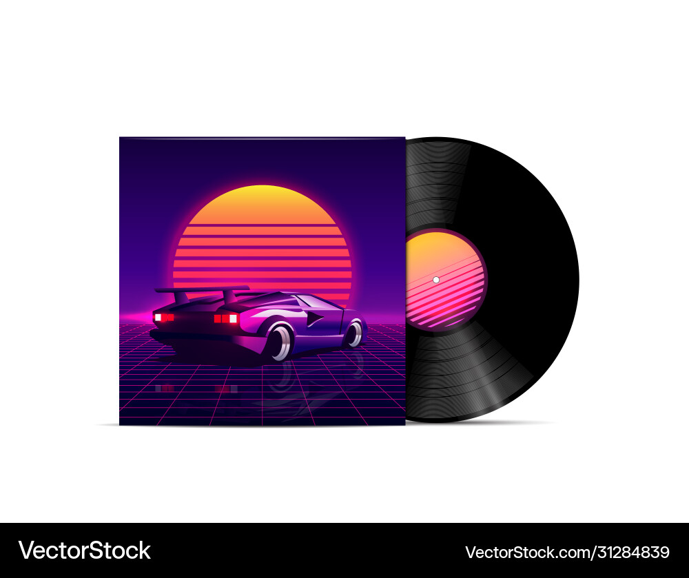 Retrowave vaporwave synthwave dreamwave outrun Vector Image