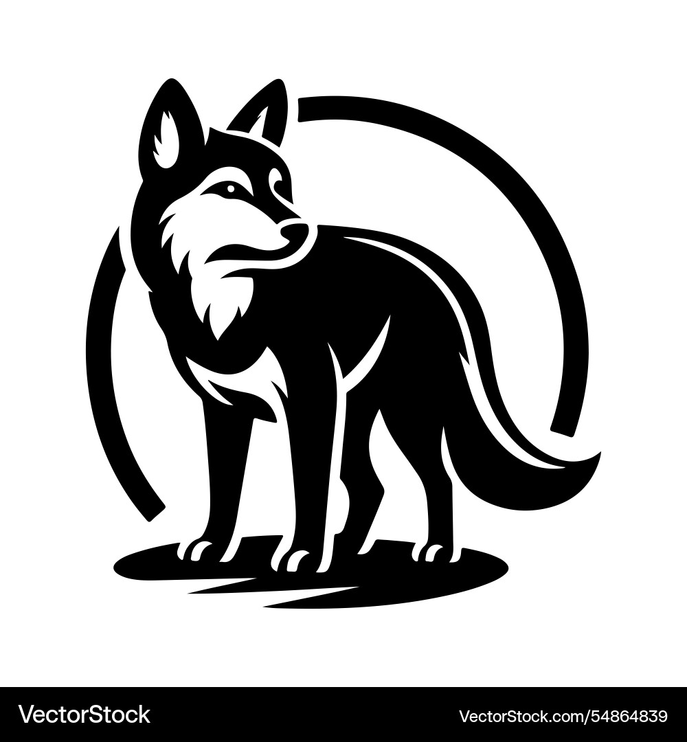 Stylish dingo silhouette for creative projects Vector Image