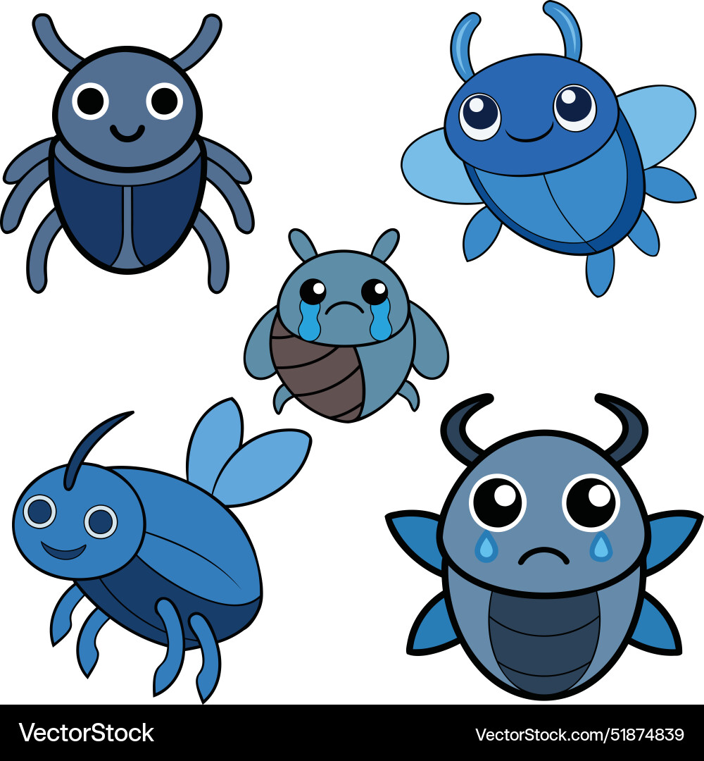 Water beetle flat design animal Royalty Free Vector Image