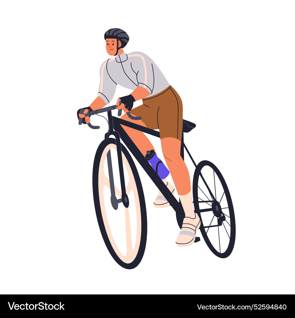 Athlete riding bicycle active man cycling Vector Image