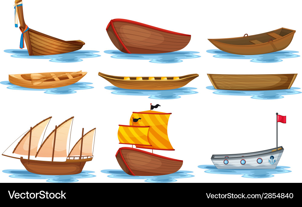 Boat set Royalty Free Vector Image - VectorStock