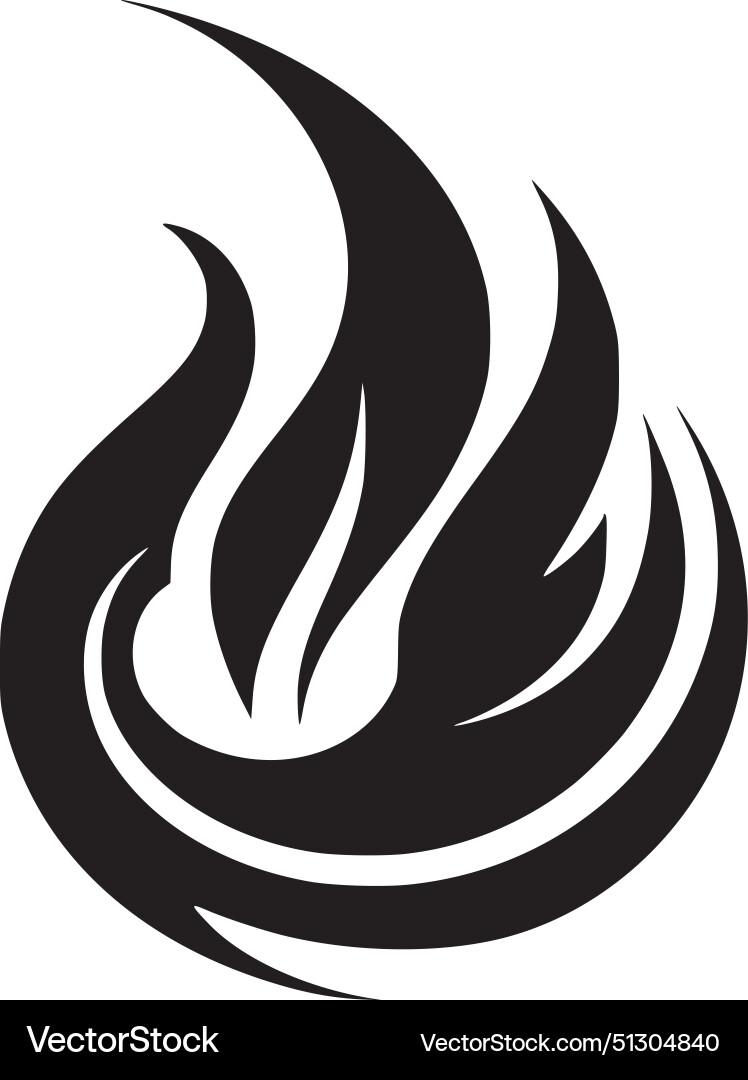 Fire - black and white Royalty Free Vector Image