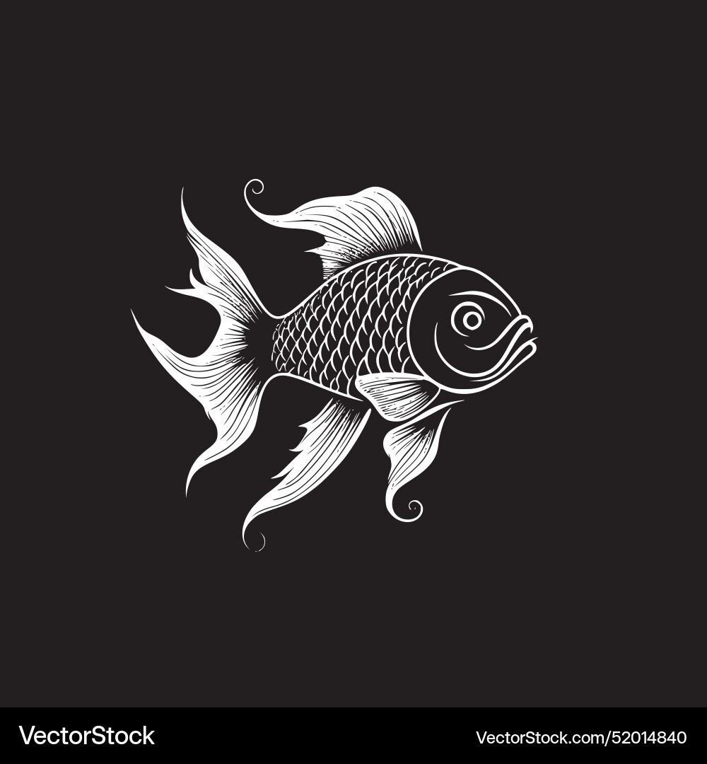 Goldfish - minimalist and flat logo Royalty Free Vector