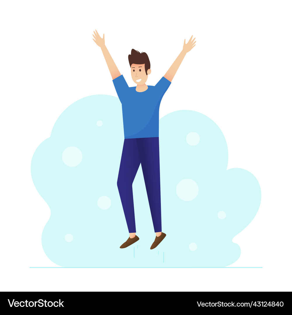 Happy man is jumping Royalty Free Vector Image