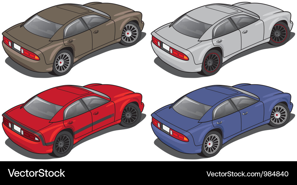 Modern sedan from rear Royalty Free Vector Image