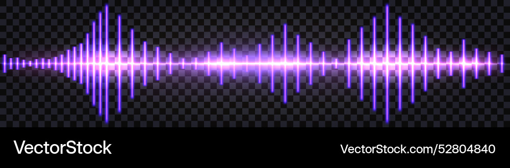 Neon soundwave isolated light glow effect pulse Vector Image