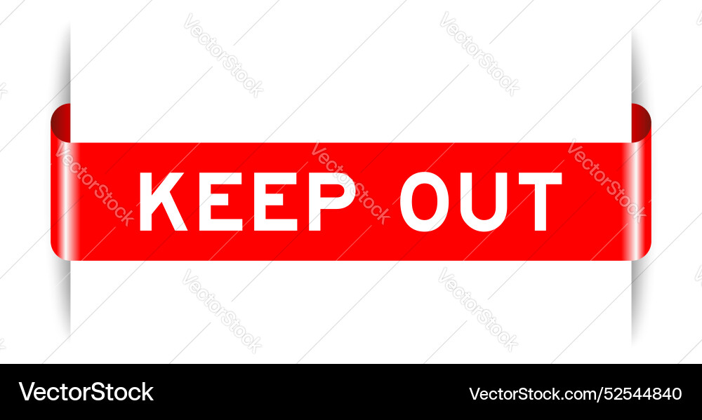 Red color inserted label banner with word keep Vector Image