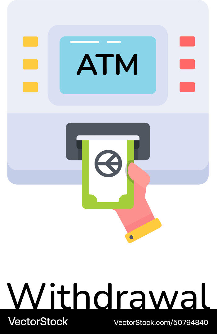 Withdrawal Royalty Free Vector Image - VectorStock
