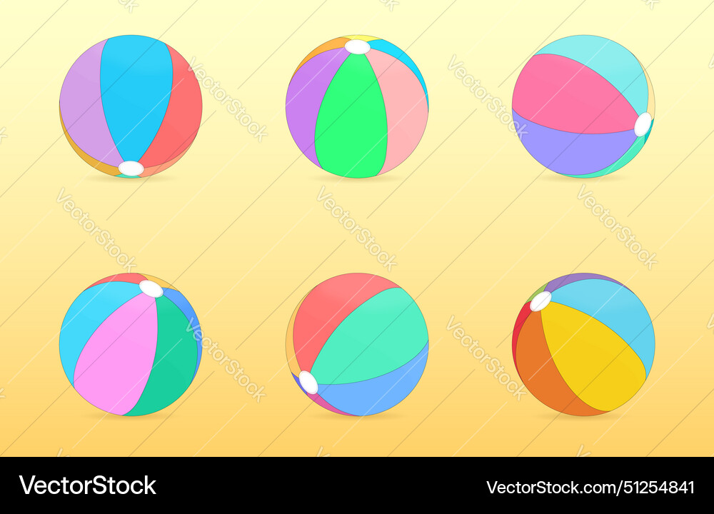 A set of beach balls in different colors Vector Image