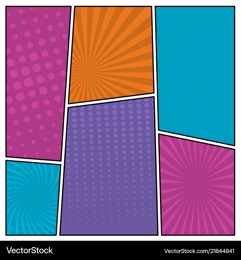 Colorful comic book page background Royalty Free Vector