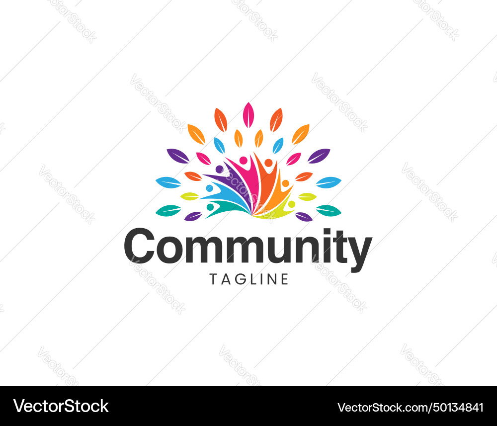 Colorful social community logo design template Vector Image