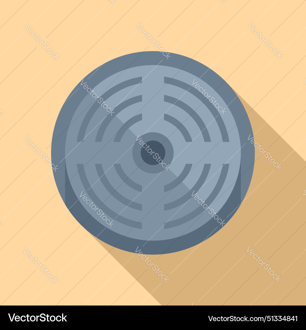 Flat design sewer manhole cover icon Royalty Free Vector