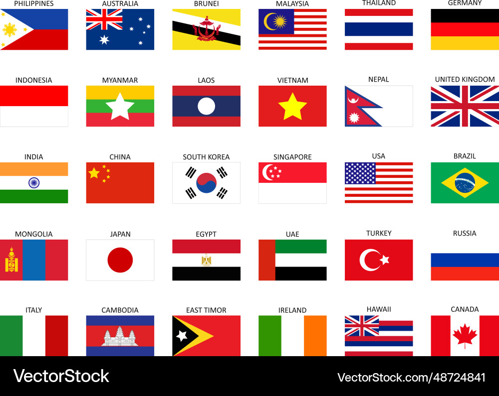 National flags of the world Royalty Free Vector Image