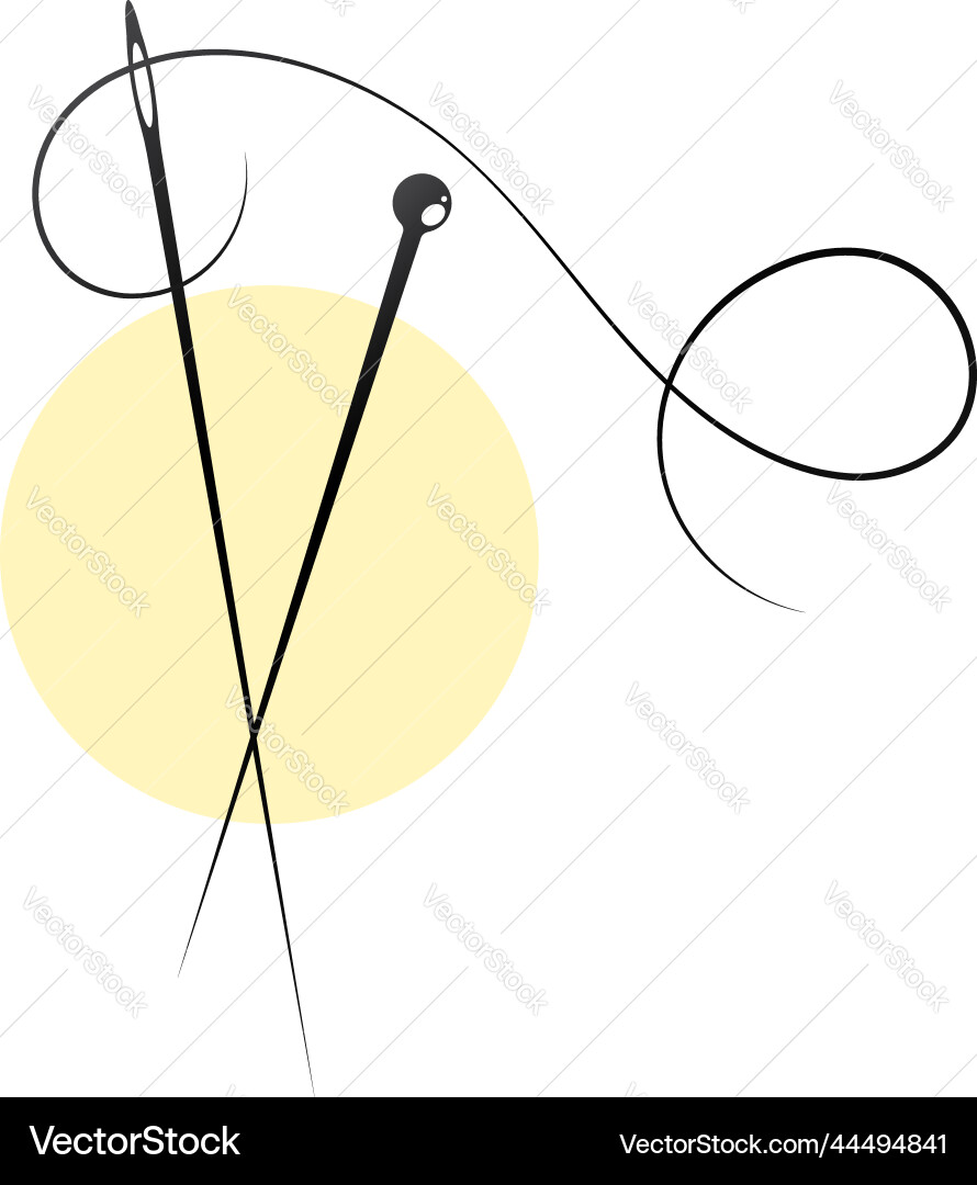 Needle and thread beautiful symbol for cutting Vector Image