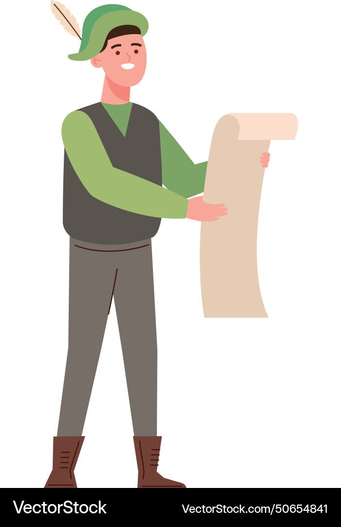 Poet man with paper Royalty Free Vector Image - VectorStock