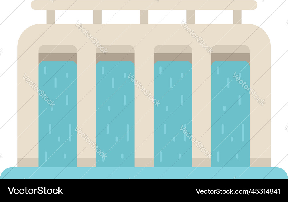 River hydro energy icon flat power plant Vector Image
