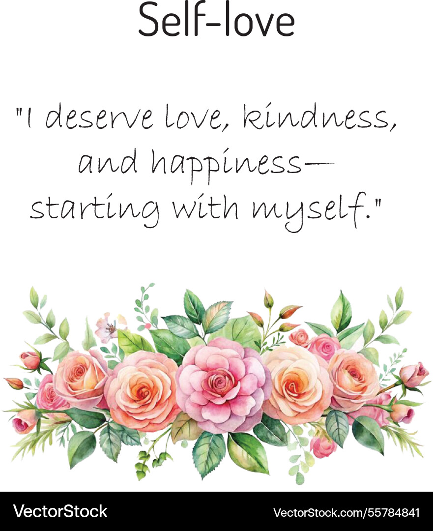 Self-love with myself Royalty Free Vector Image