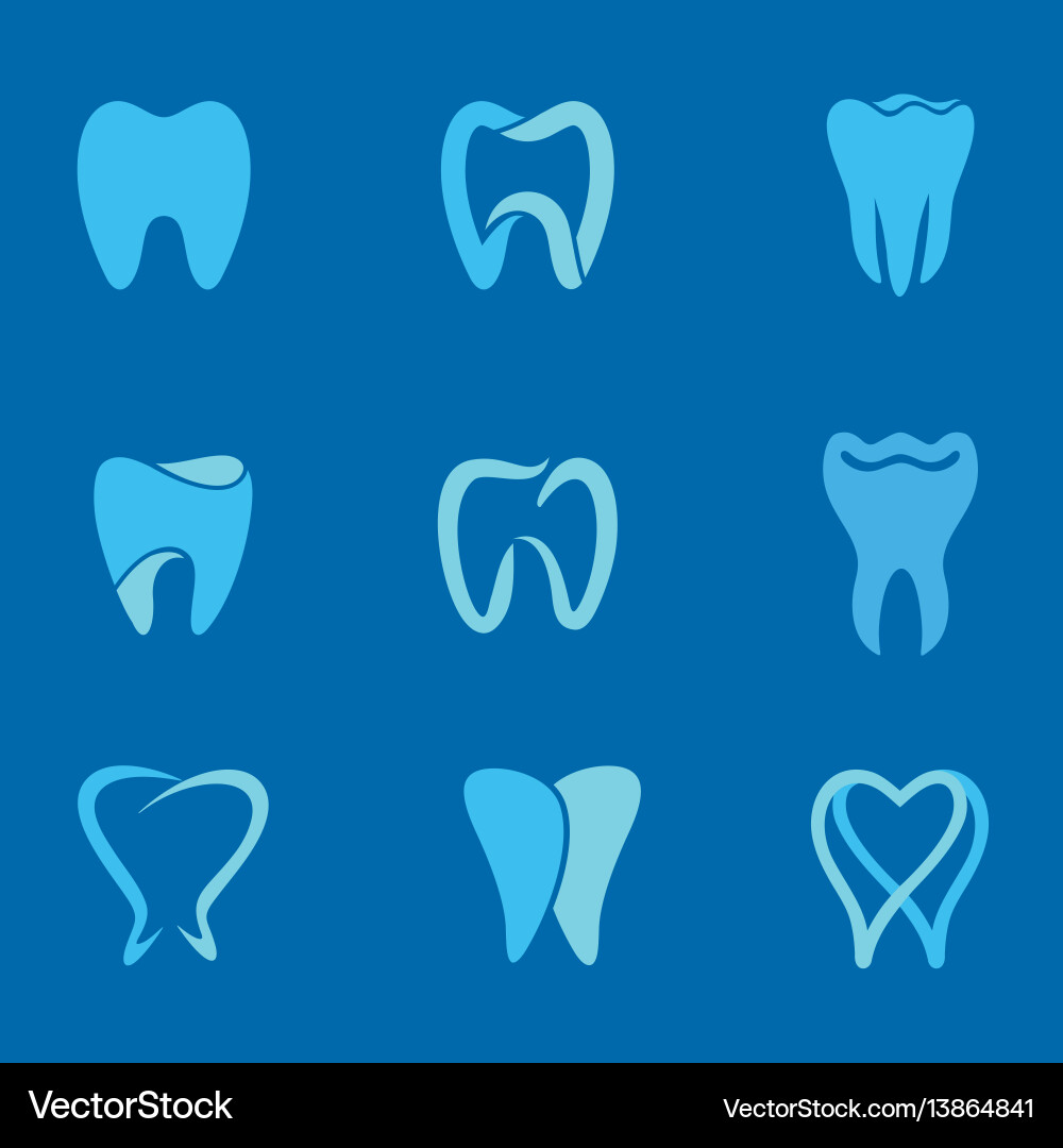 Teeth blue logo Royalty Free Vector Image - VectorStock