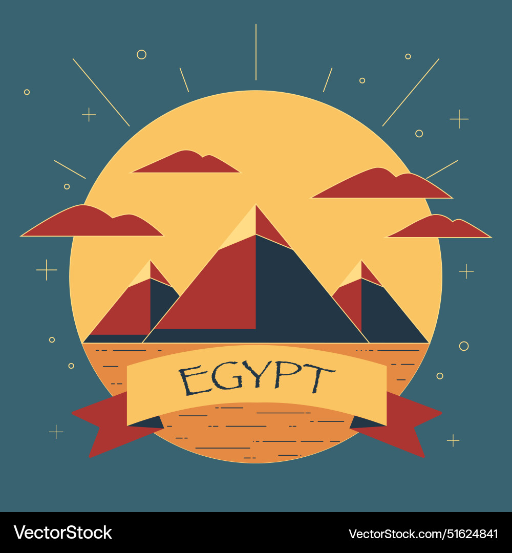Travel to egypt icon with egyptian pyramids Vector Image