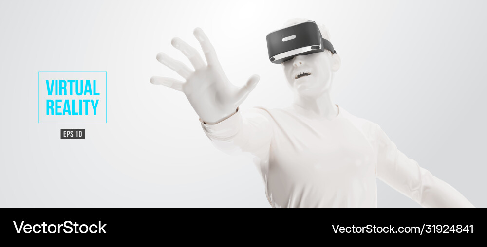 Vr headset technology man wearing virtual reality Vector Image