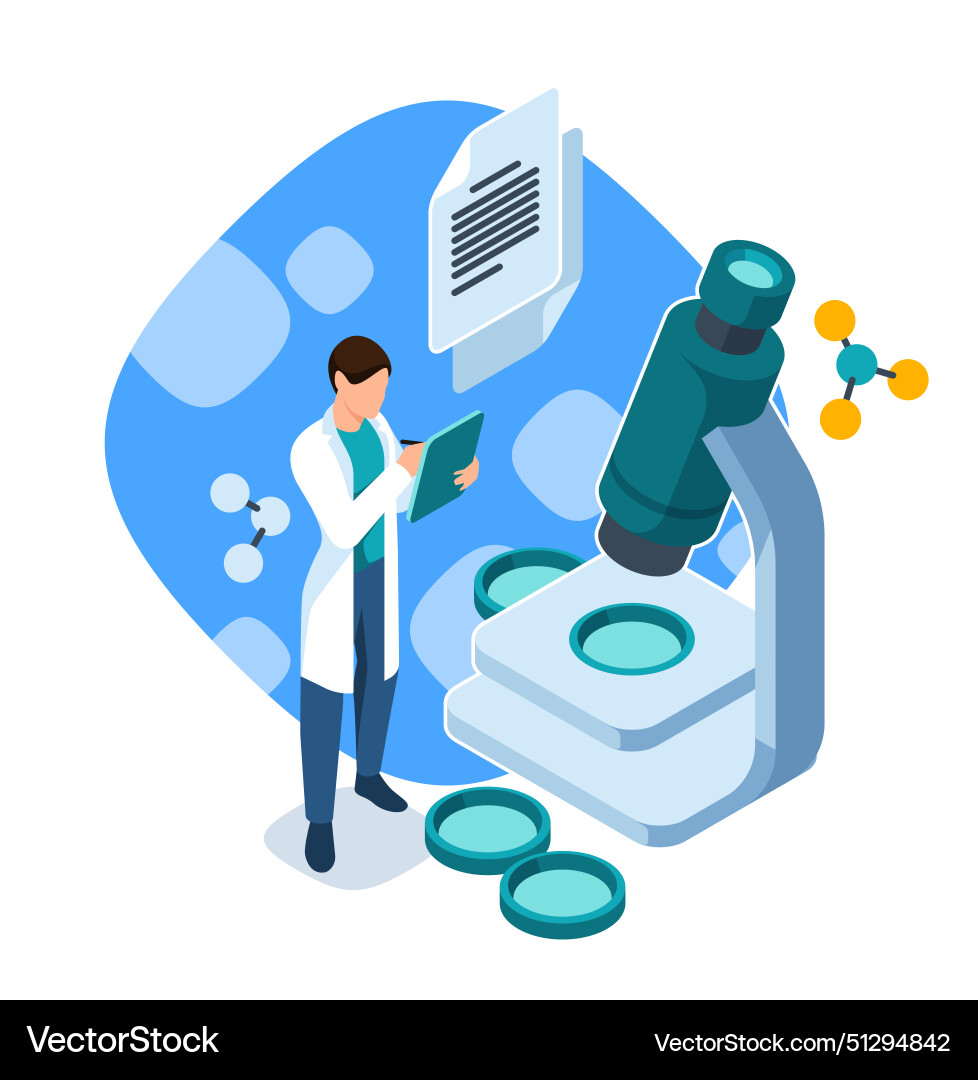 A scientist with tablet Royalty Free Vector Image