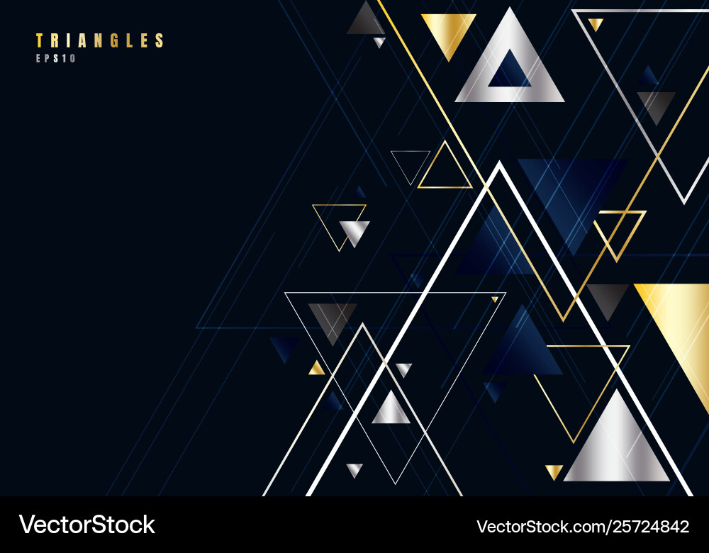 Abstract gold and silver triangles shape Vector Image