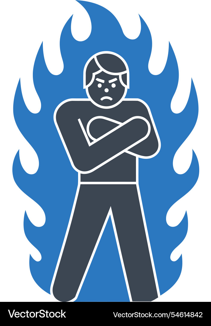 Anger in flames icon Royalty Free Vector Image