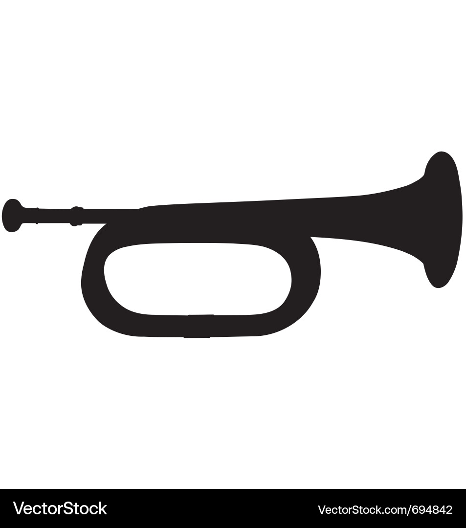 Bugle silhouette Royalty Free Vector Image - VectorStock