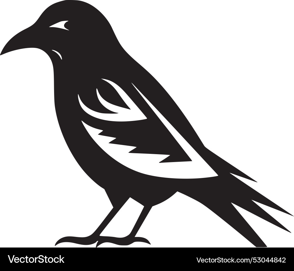 Crow - black and white isolated icon Royalty Free Vector