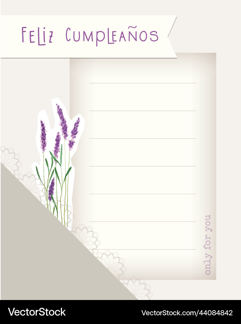 Feliz cumpleanos happy birthday written Royalty Free Vector