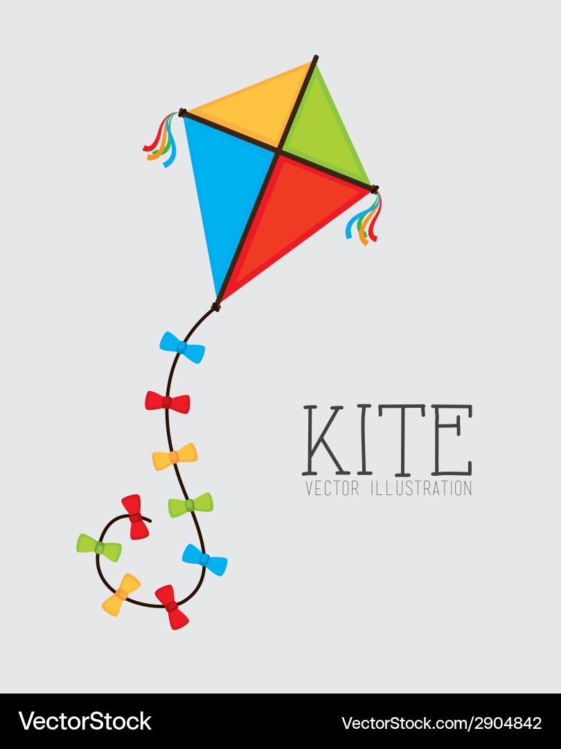 Kite design over white background Royalty Free Vector Image