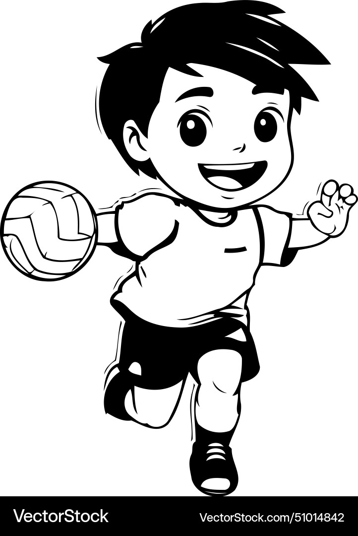 Little boy playing soccer Royalty Free Vector Image