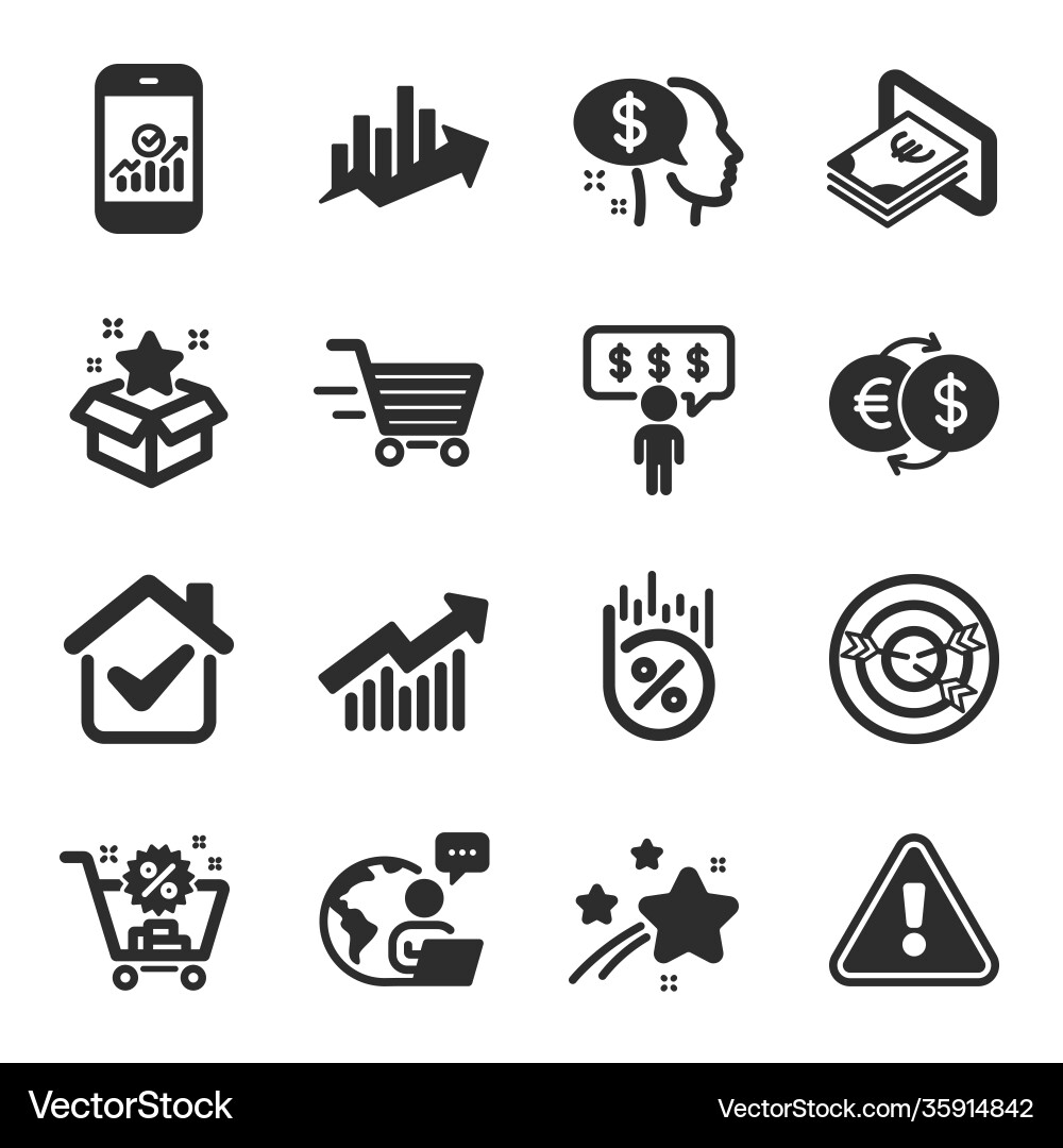 Set finance icons such as loyalty program Vector Image