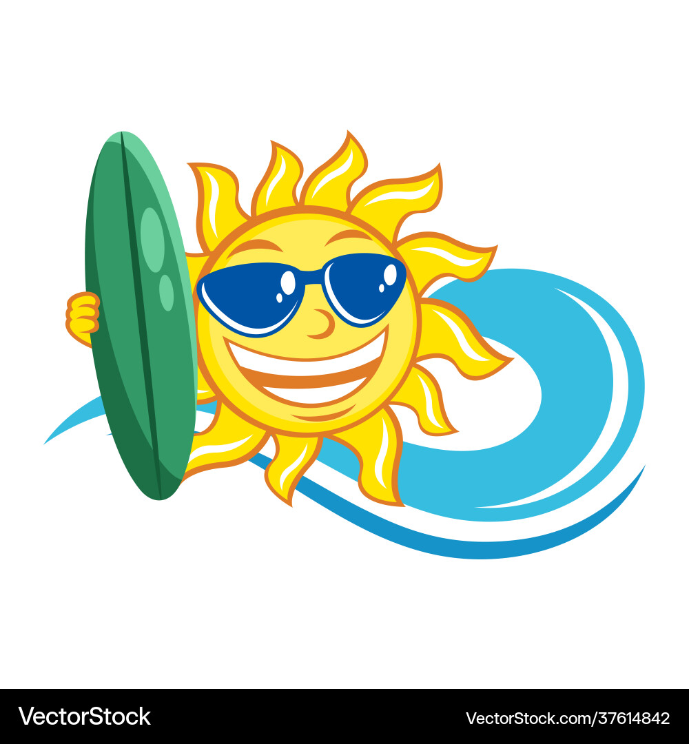 Surfer sun icon Royalty Free Vector Image - VectorStock