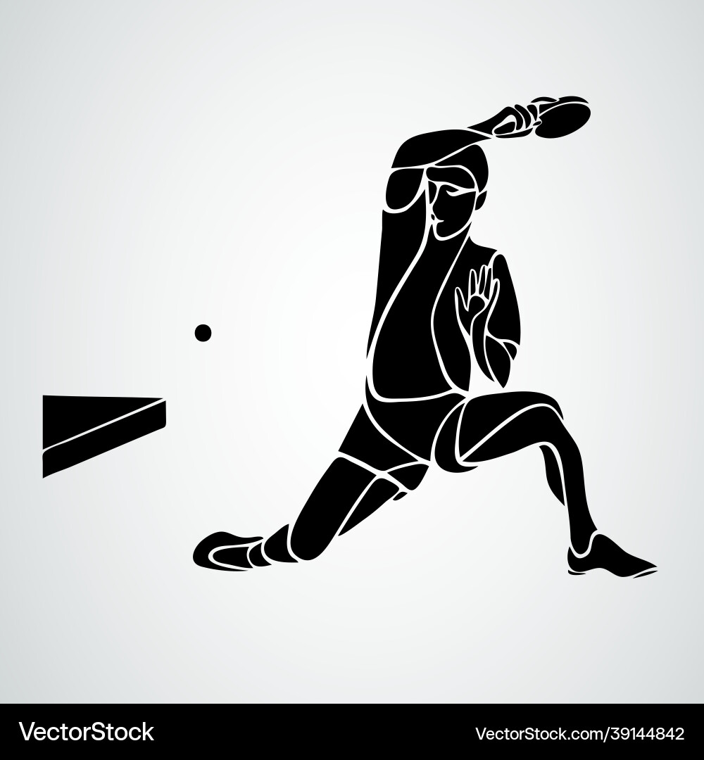 Table tennis male player with racket forehand Vector Image