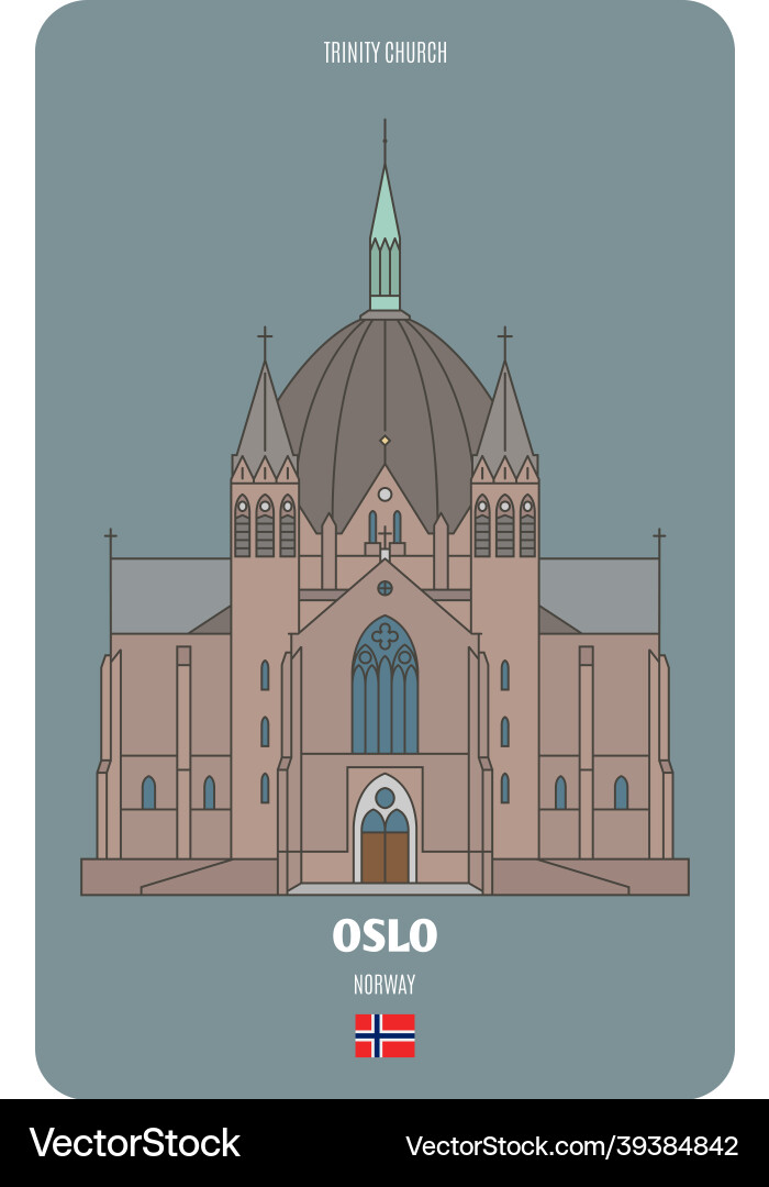 Trinity Kirche in oslo Norway Architektur Vektorbild