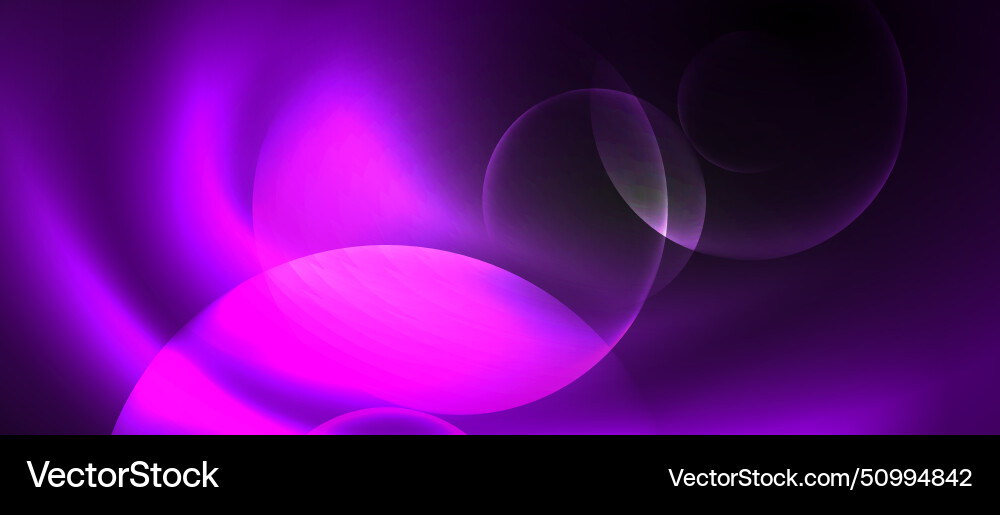 Vibrant purple light illuminates a dark black Vector Image