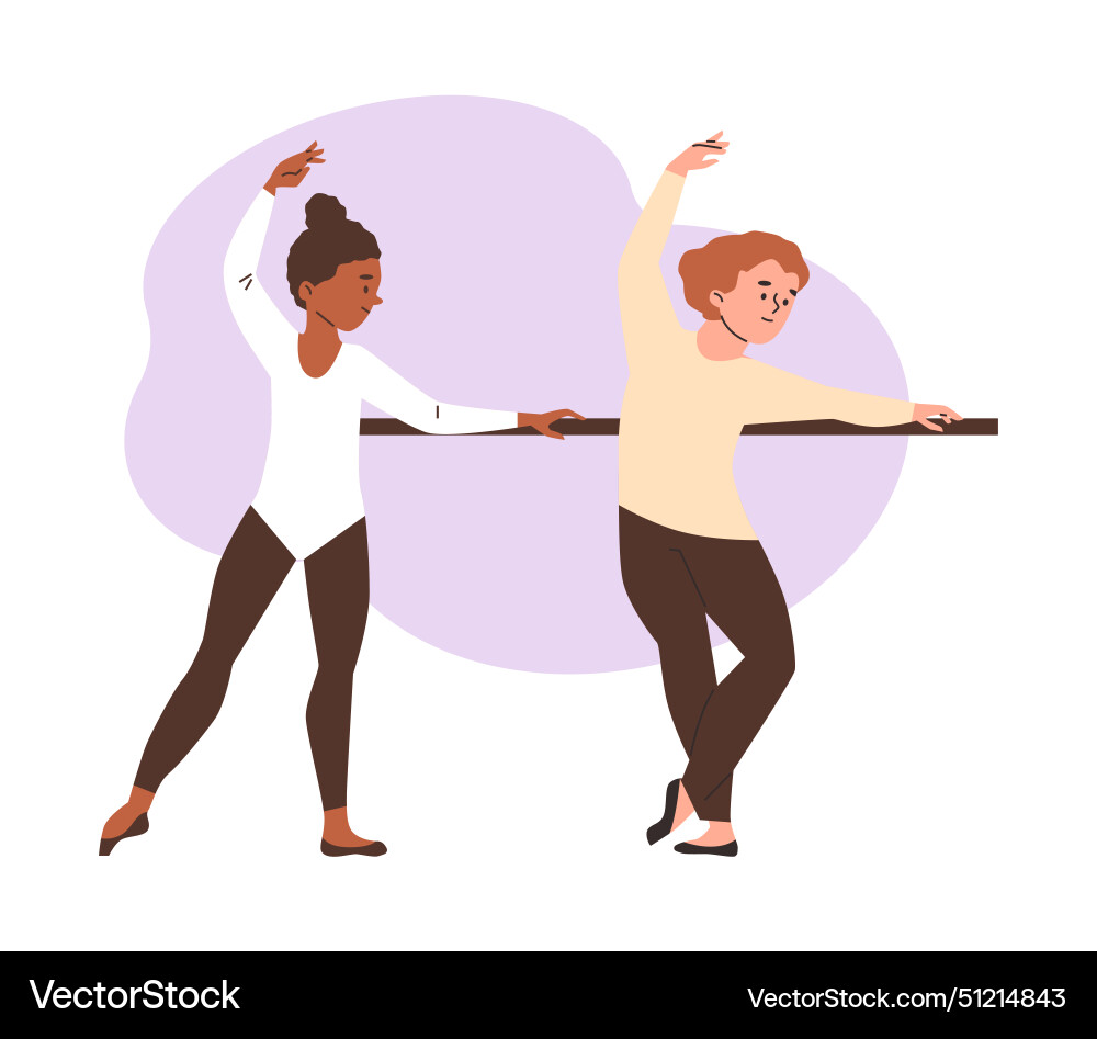 Ballet barre practice Royalty Free Vector Image