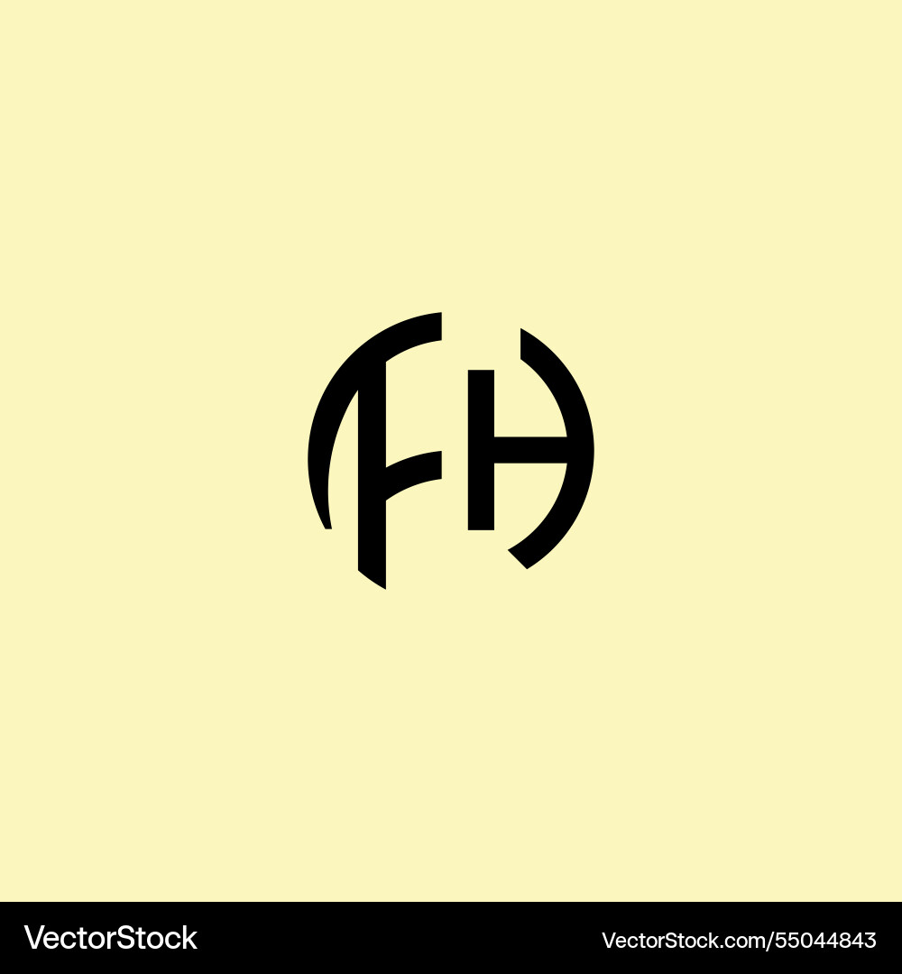Creative rounded initial letters fh logo Vector Image