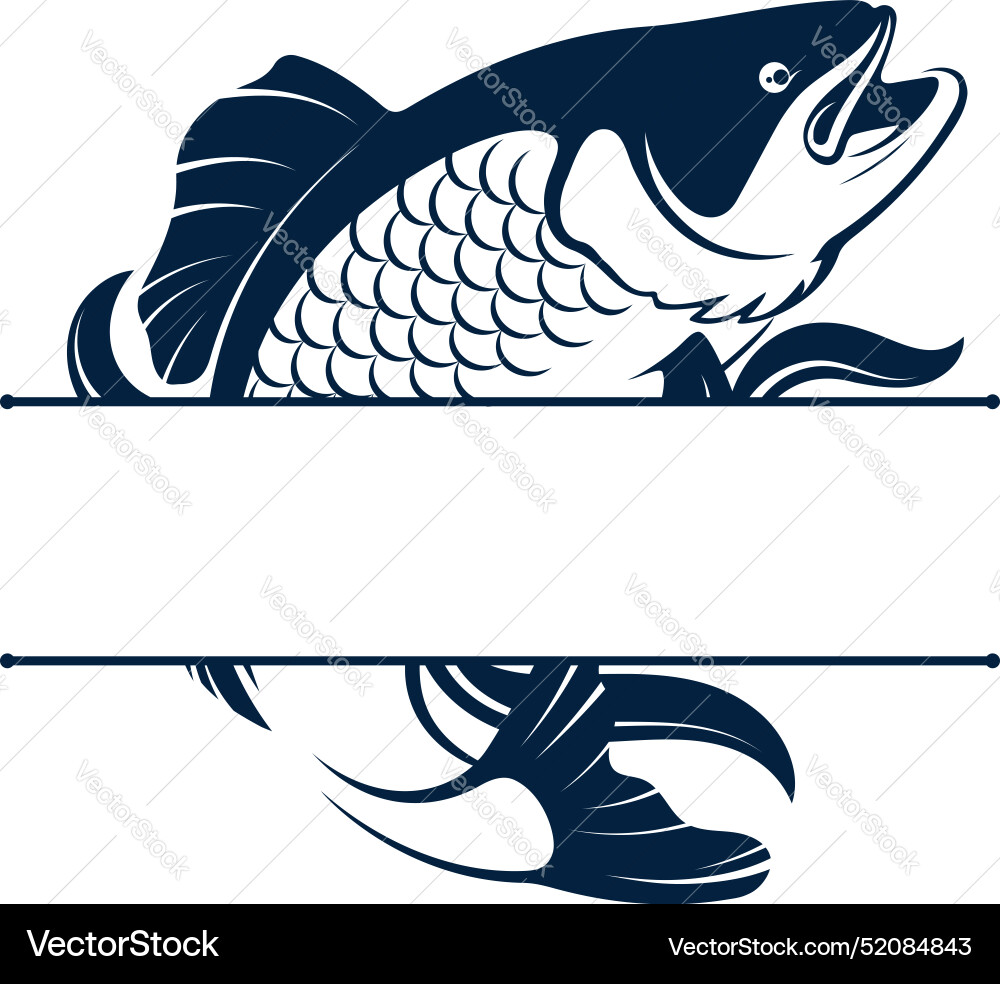 Fish silhouette signboard for store design Vector Image