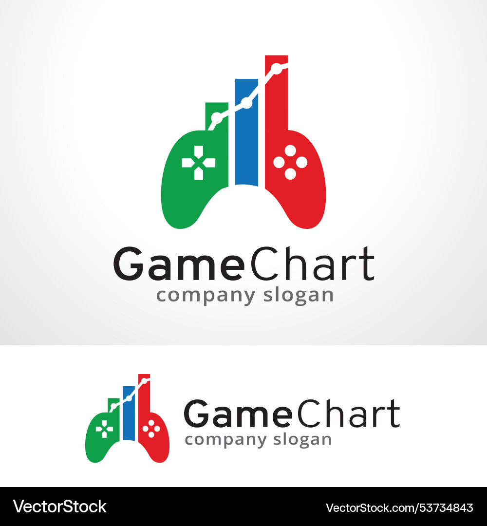 Game chart logo template design emblem Royalty Free Vector