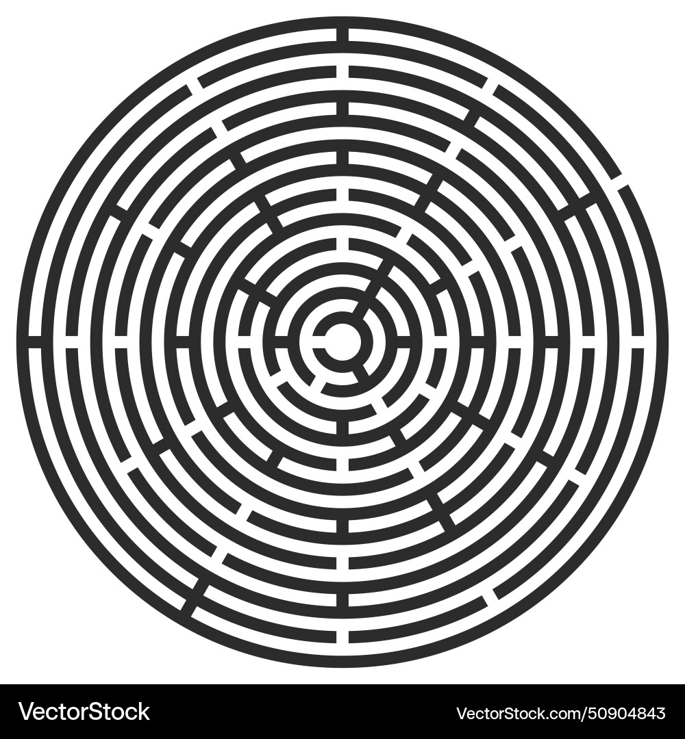 Labyrinth circle shape Royalty Free Vector Image