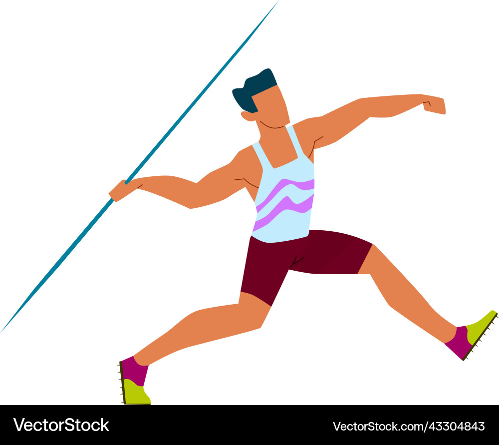 Man throw javelin professional sport athlete Vector Image