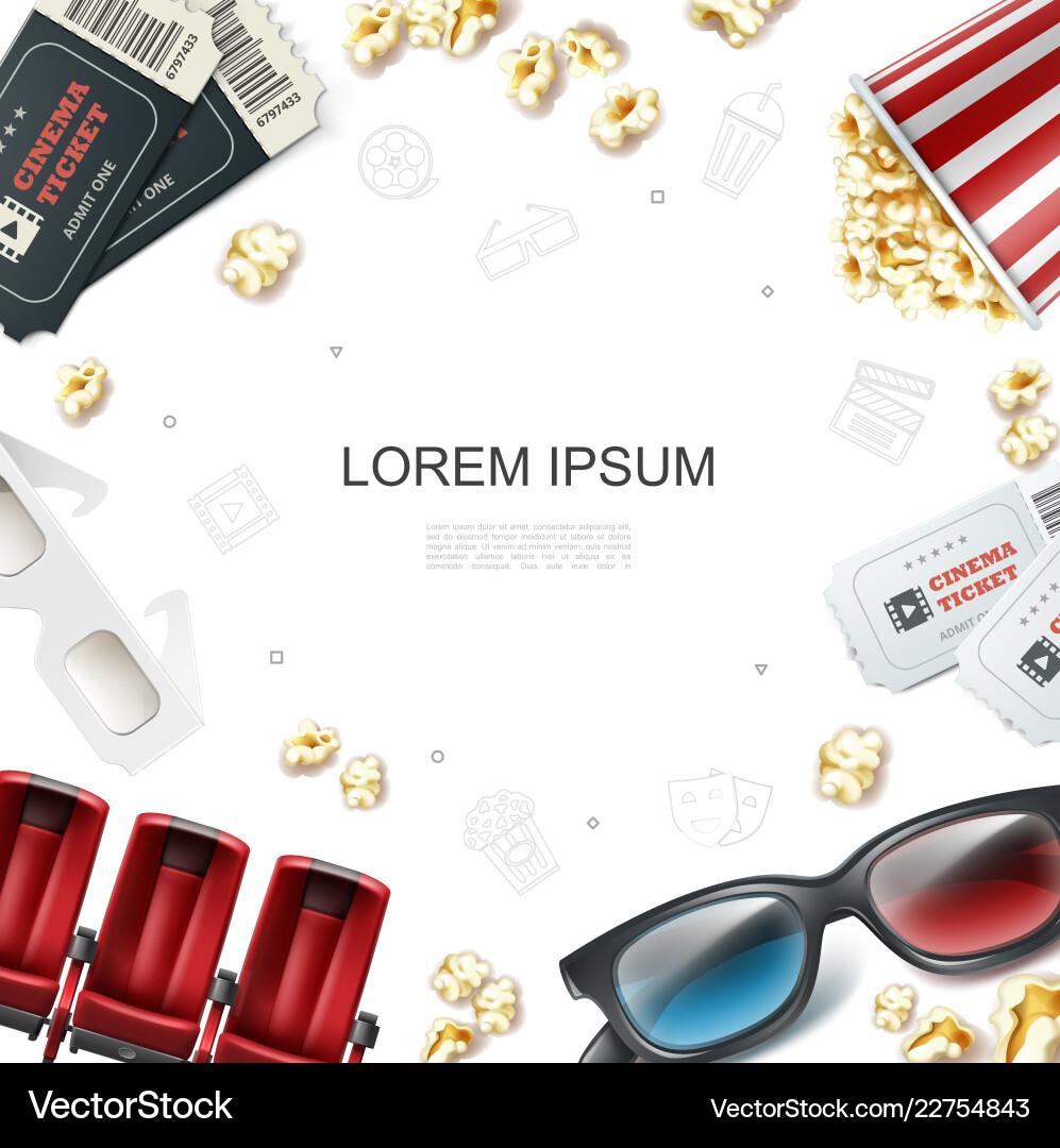 Realistic cinema template Royalty Free Vector Image