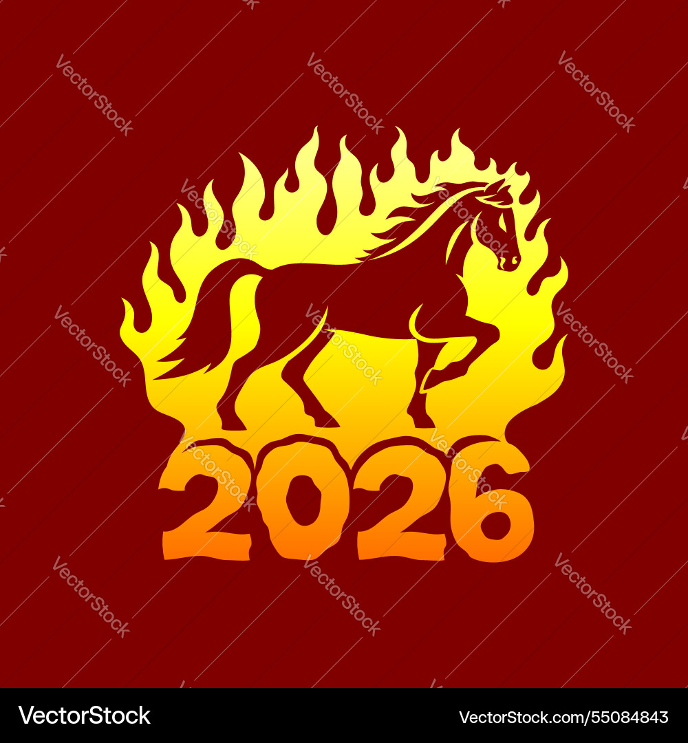 Red fire horse Royalty Free Vector Image - VectorStock