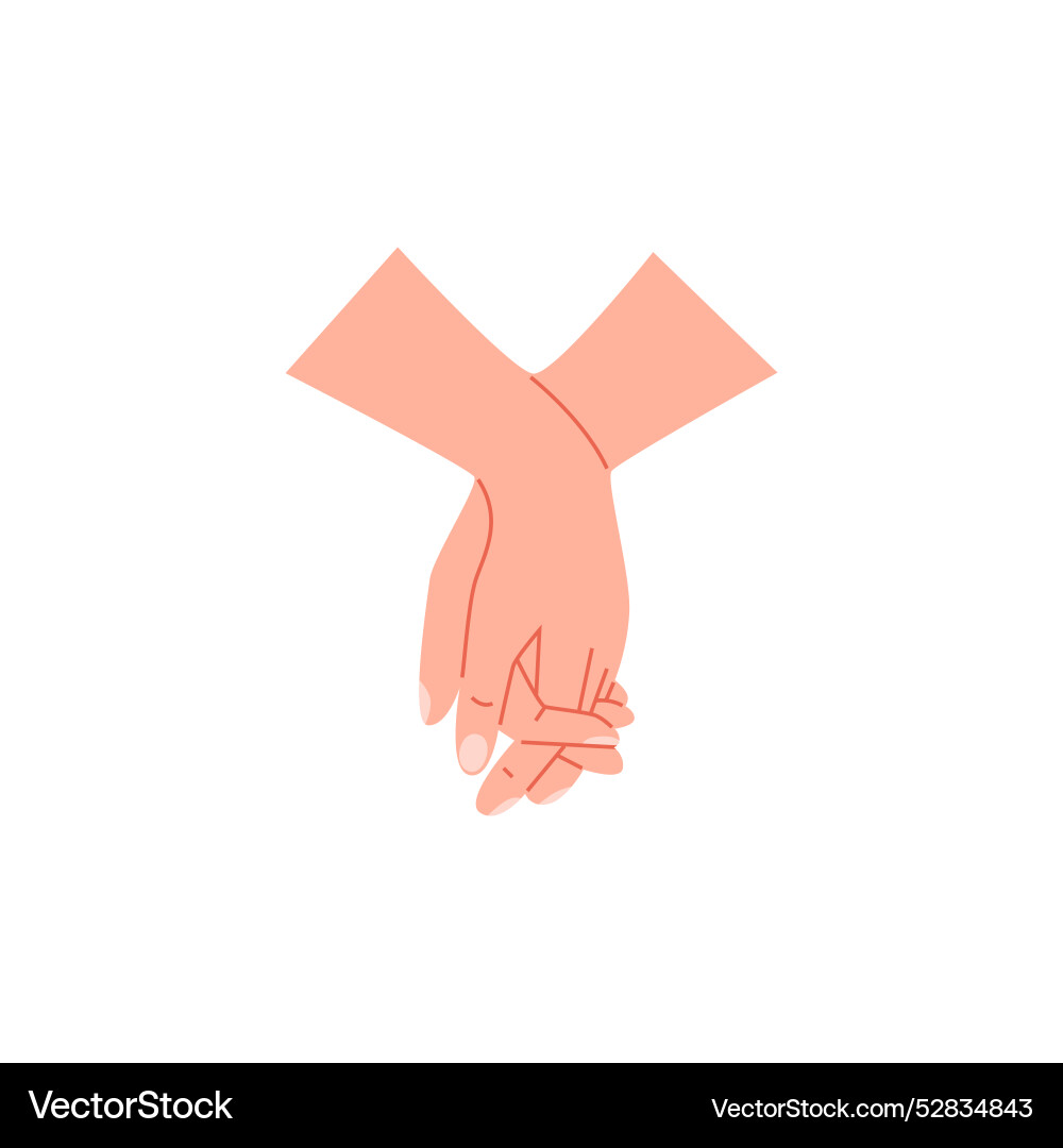 Romantic couple hand holding shake Royalty Free Vector Image